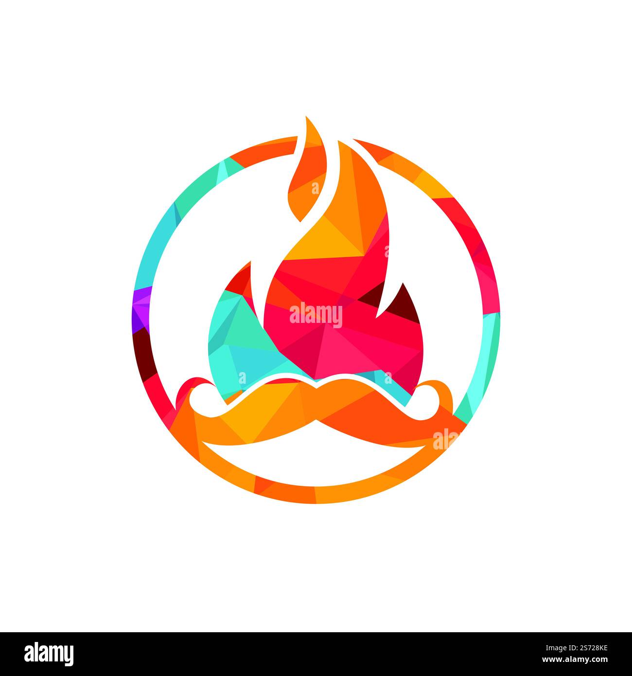 Moustache fire vector logo design template Stock Vector Image & Art - Alamy
