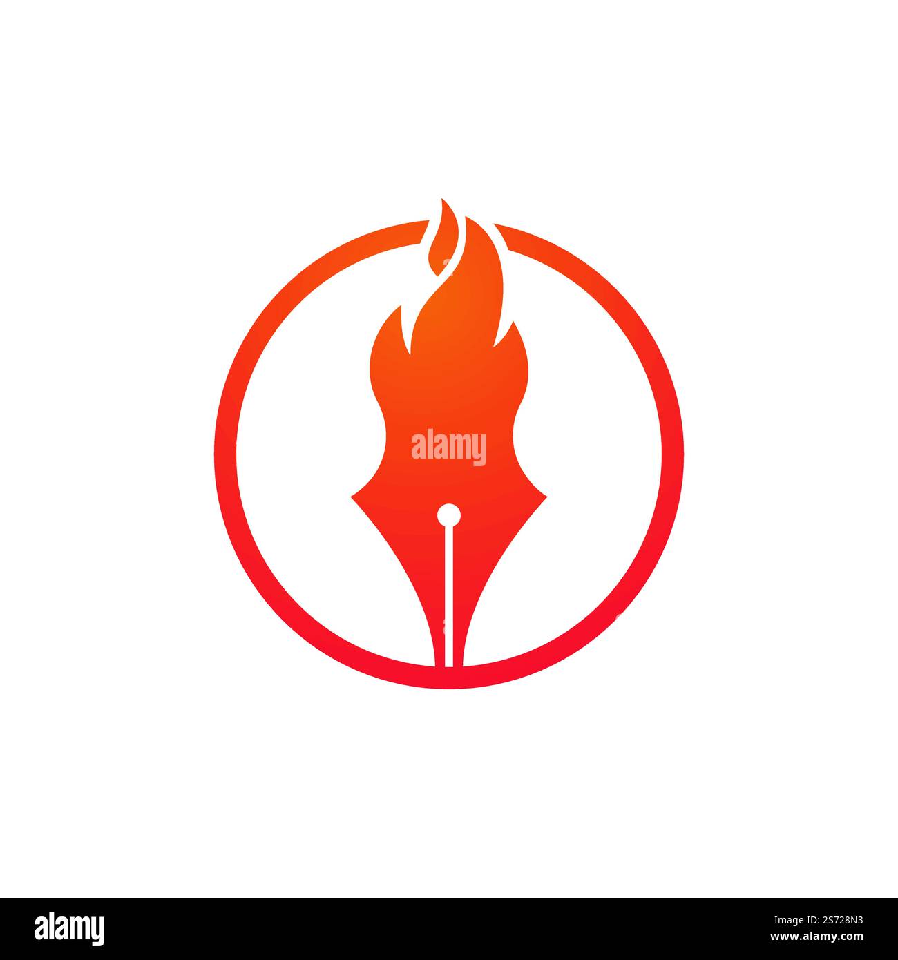 Fire Pen vector logo design concept. Hot writer vector logo icon Stock ...