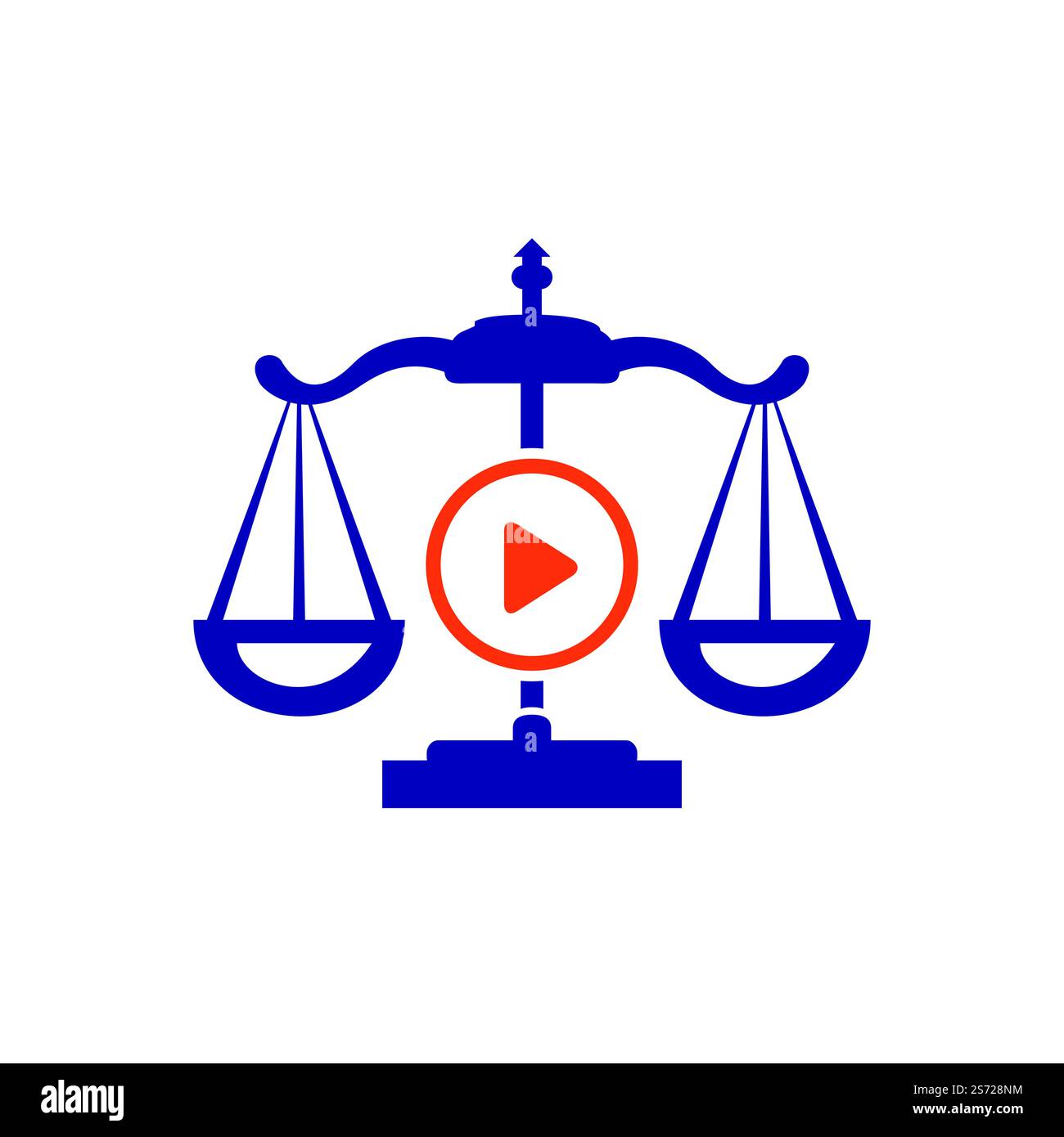 Creative play media law firm vector logo design. Scales and record ...