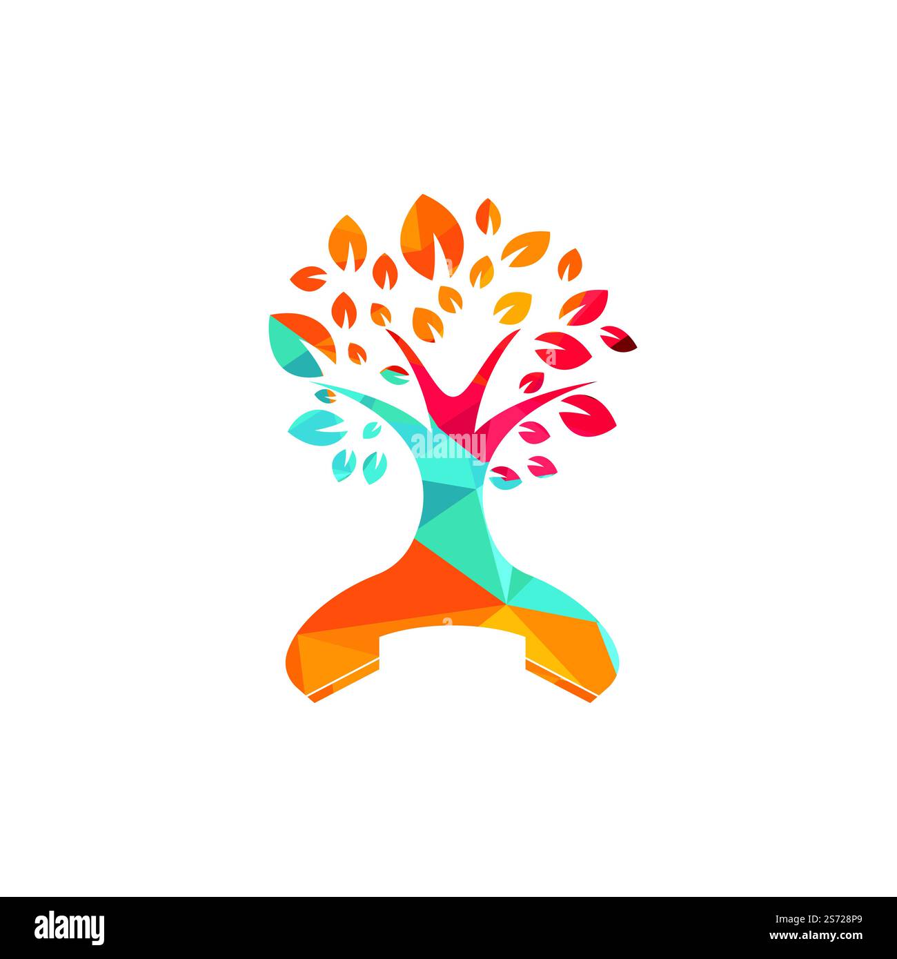 Nature call vector logo design. Handset tree icon design template Stock ...