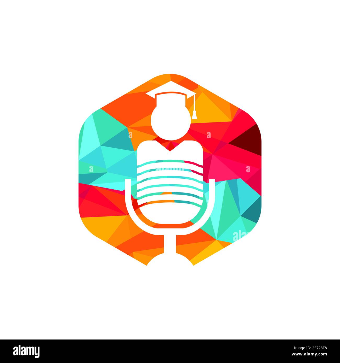 Student podcast vector logo icon symbol design. Education podcast logo ...