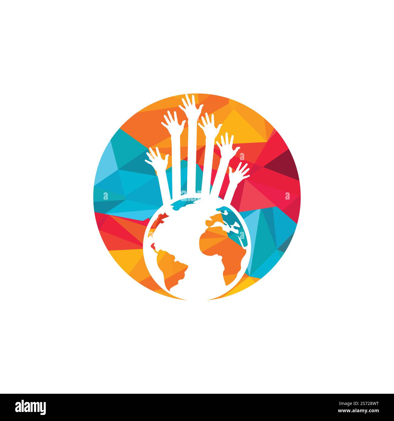 World hands vector logo design template. World support logo concept ...