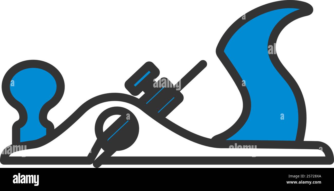 Jack-plane Tool Icon. Editable Bold Outline With Color Fill Design ...