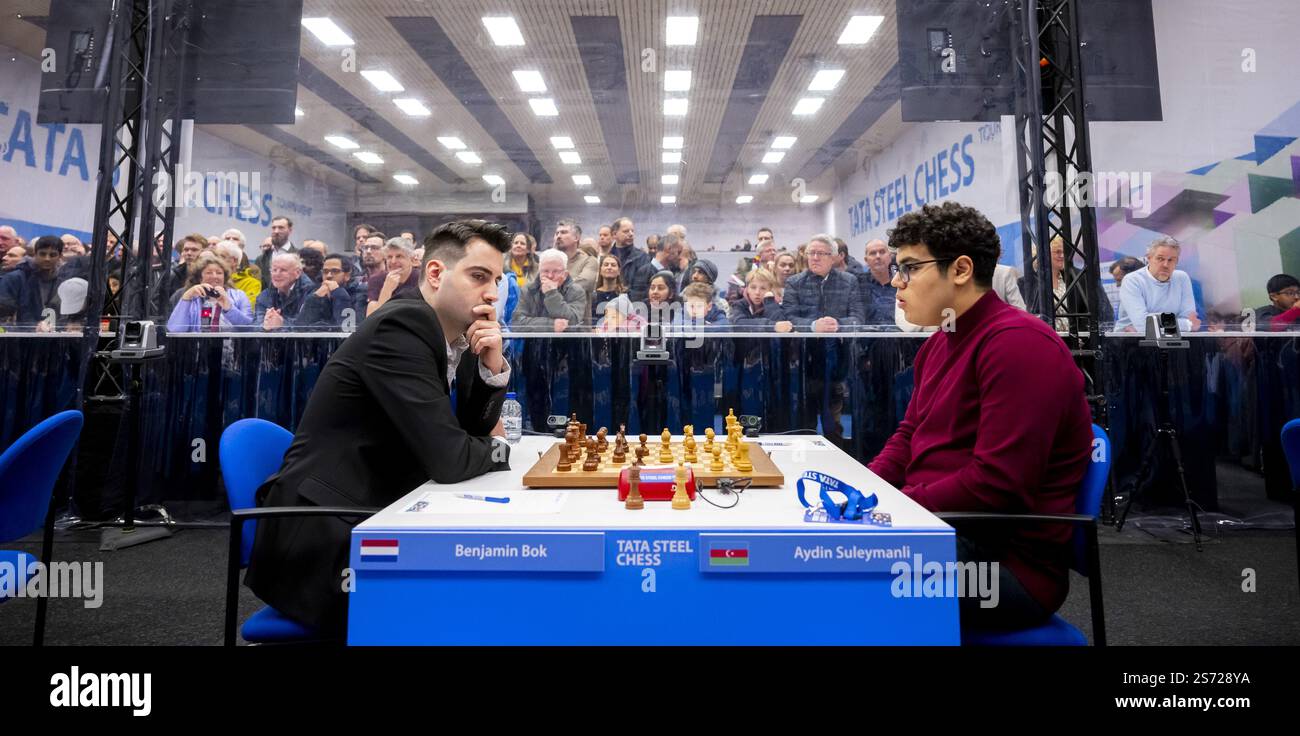 WIJK AAN ZEE - Benjamin Bok (Netherlands) and Aydin Suleymanli ...