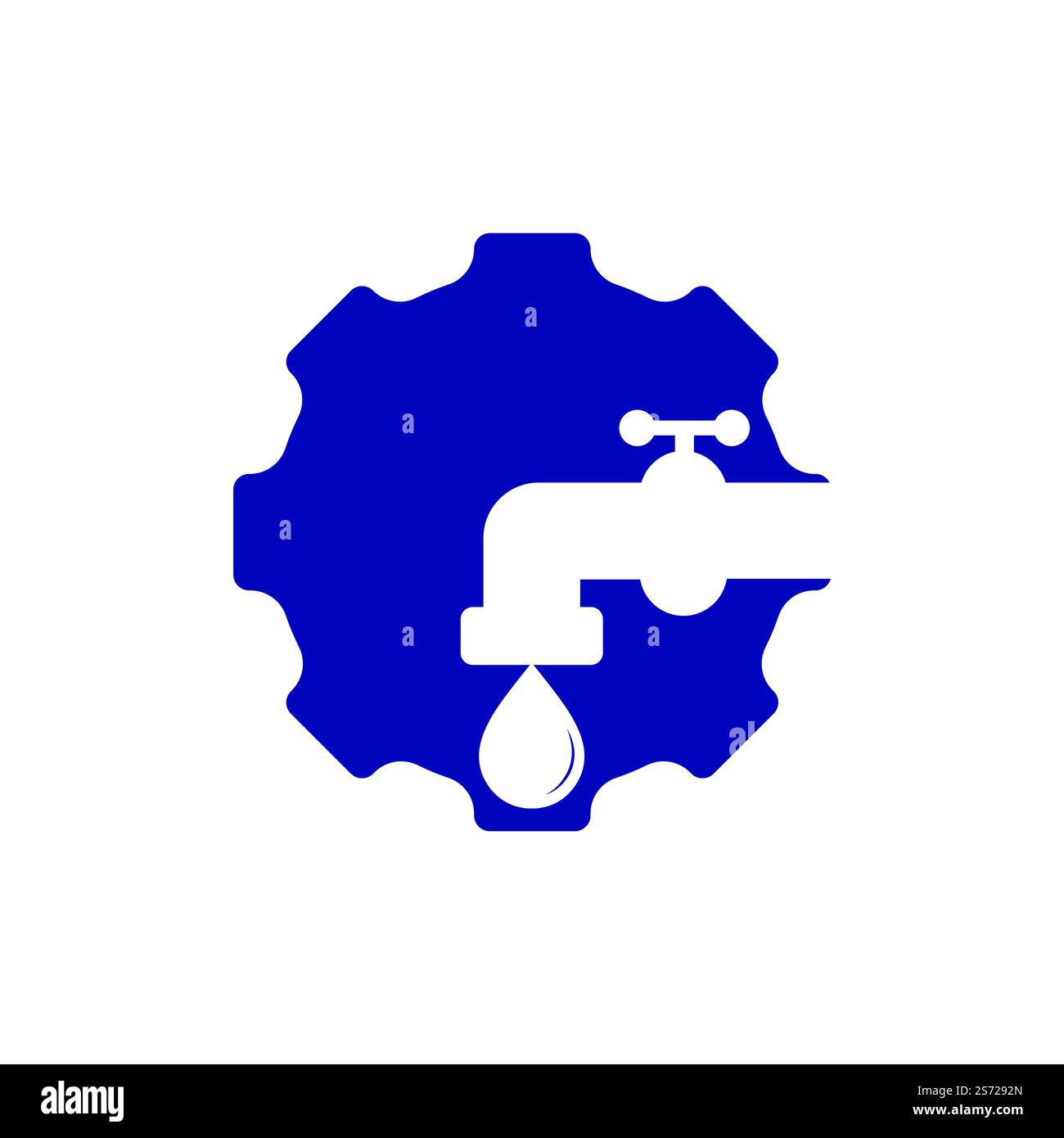 Plumbing symbol vector design business template. Water faucet with gear ...