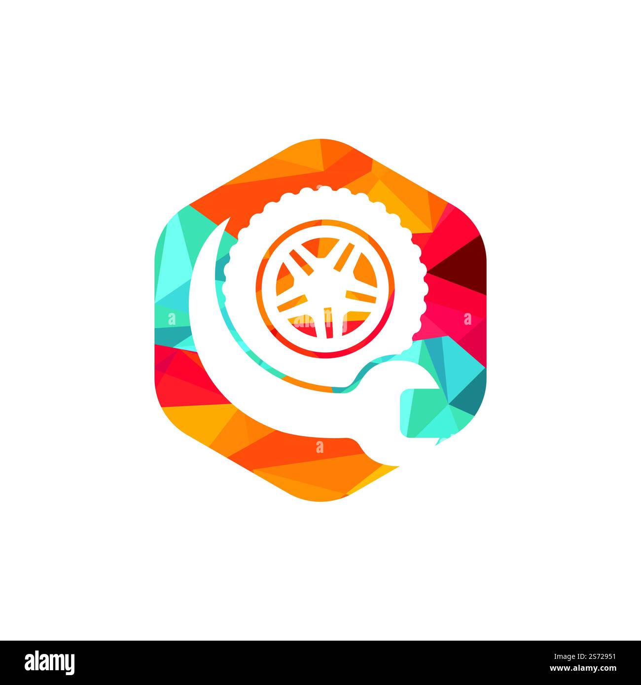 Tire repair shop vector logo design. Wrench and tire icon design Stock ...