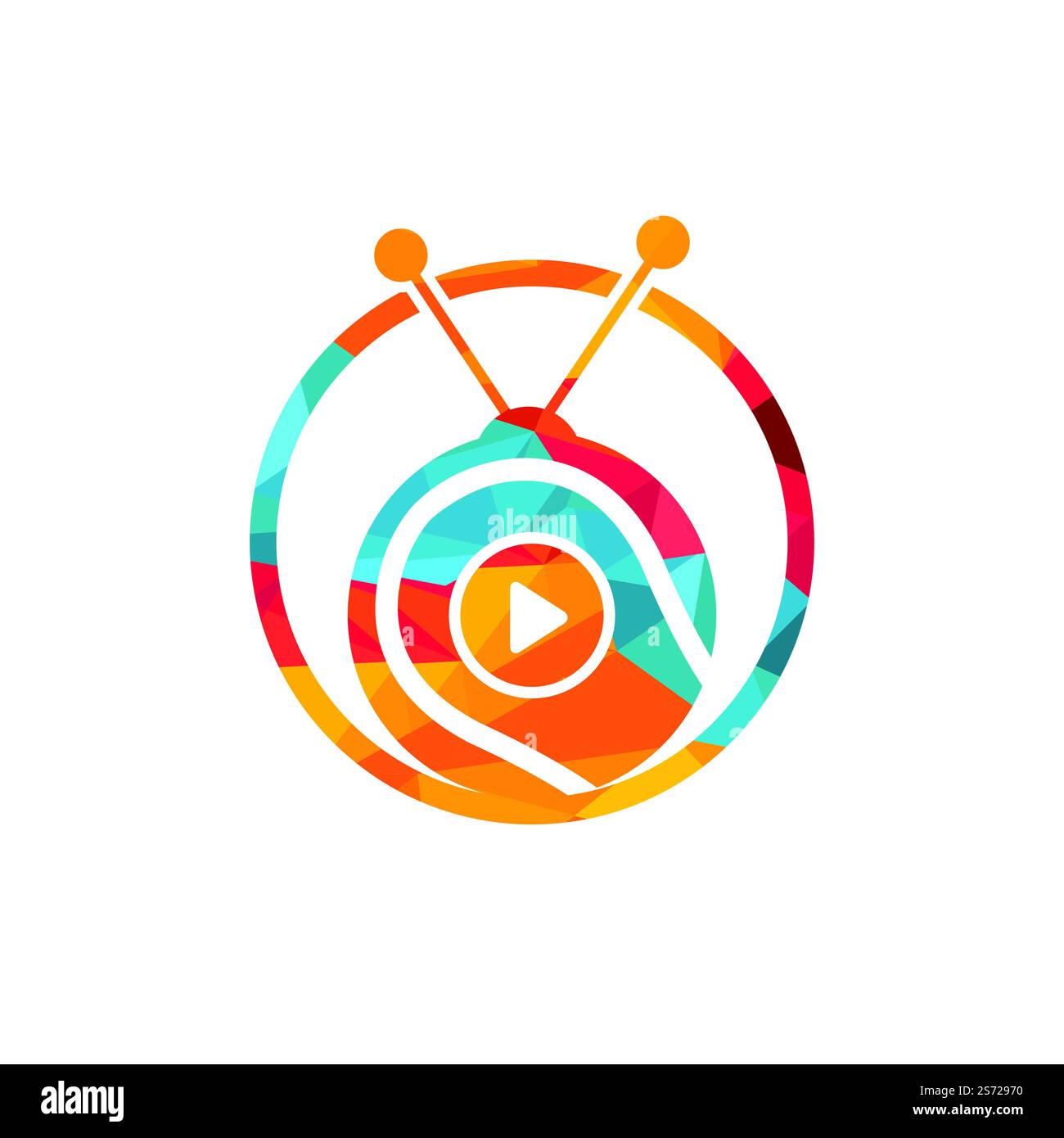 Tennis TV vector logo design template. Tennis ball and play button icon ...