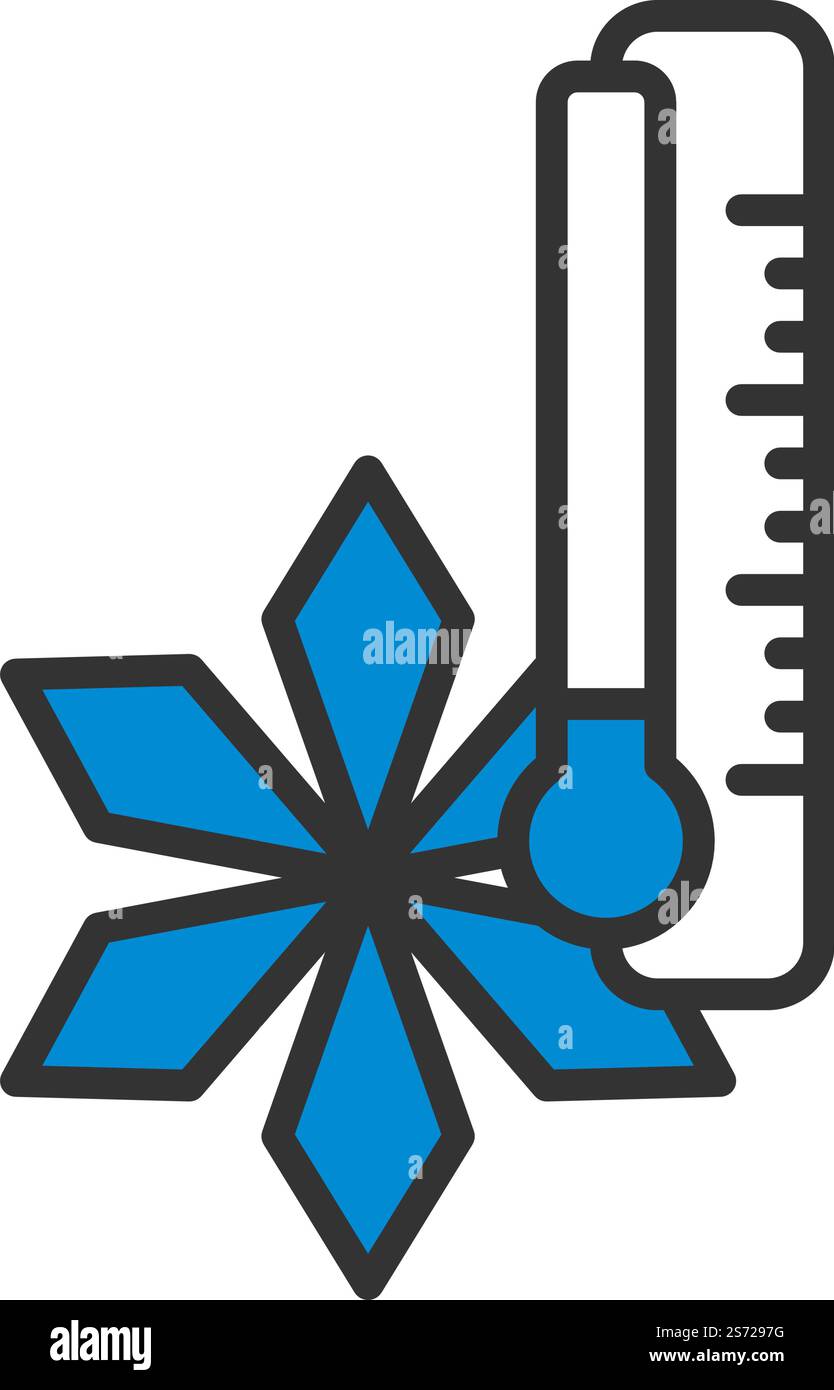 Winter Cold Icon. Editable Bold Outline With Color Fill Design. Vector ...