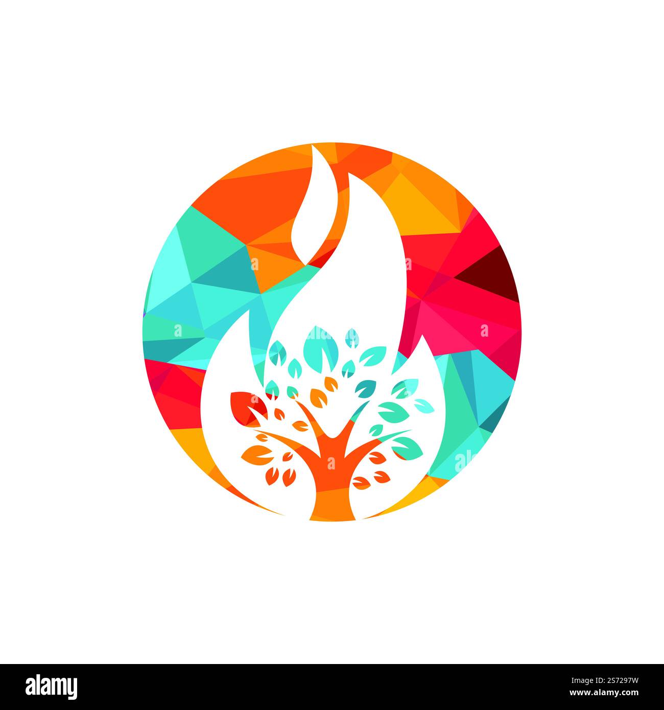 Fire Tree vector logo design template Stock Vector Image & Art - Alamy
