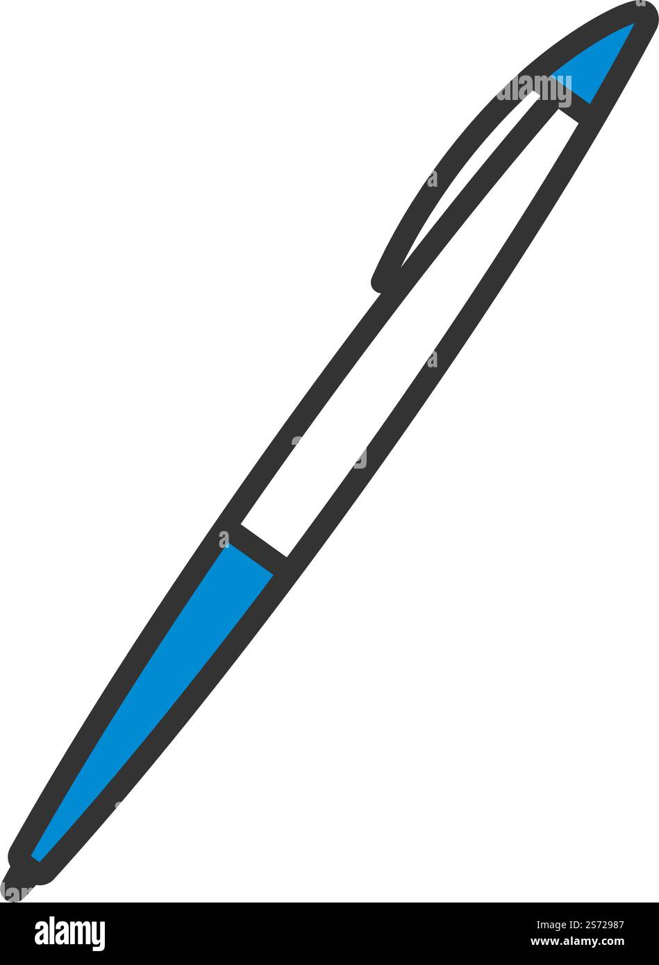 Pen Icon. Editable Bold Outline With Color Fill Design. Vector ...