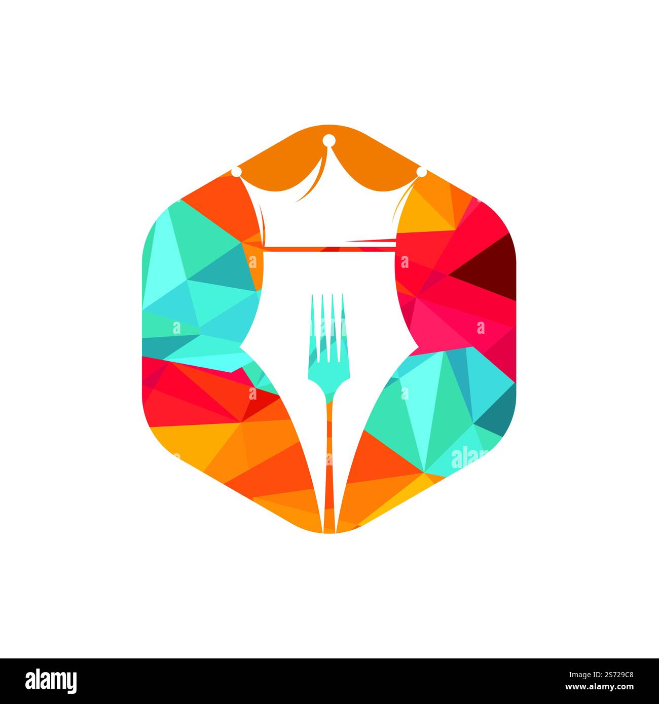 Food and restaurants logo design concept. Pen with crown and fork ...