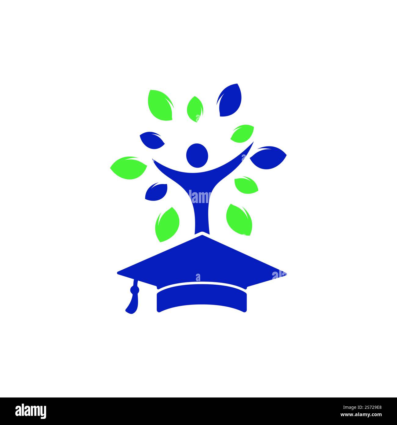 Education insurance and support logo concept. Graduation cap and human ...