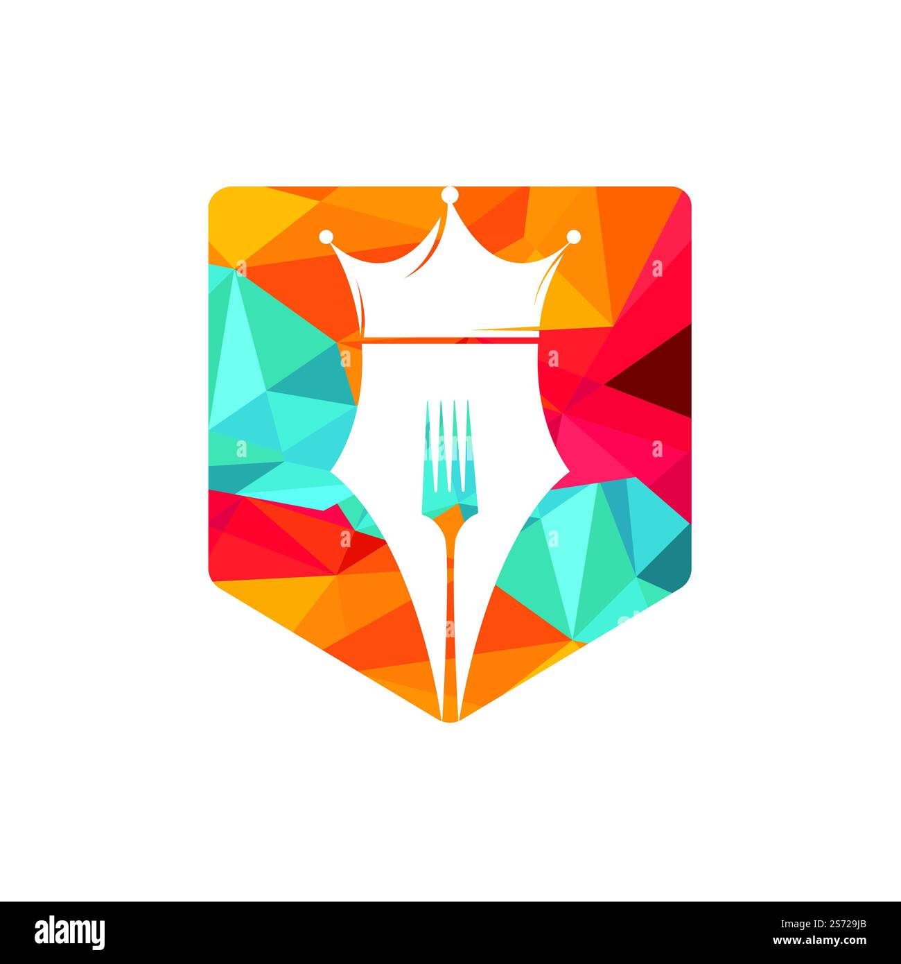 Food and restaurants logo design concept. Pen with crown and fork ...