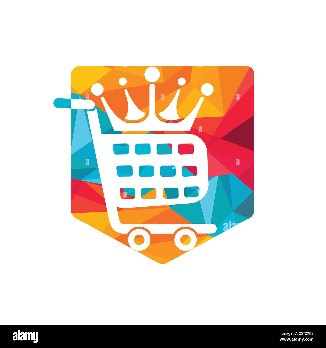 King shop vector logo design. Shopping cart with crown icon design ...