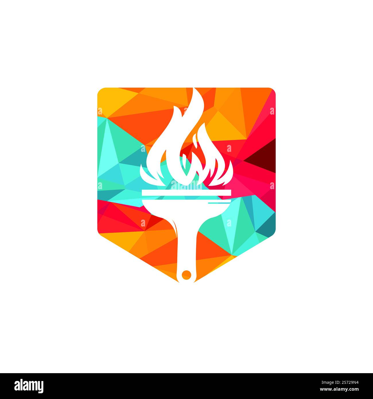 Fire brush vector logo design template. Home inspection and home ...