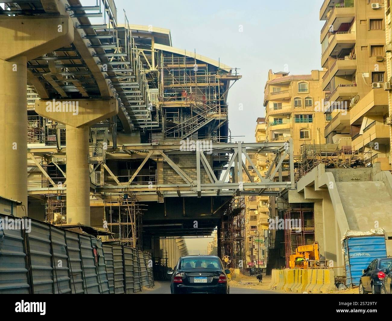 Cairo, Egypt, January 4 2025: monorail station site that is under ...