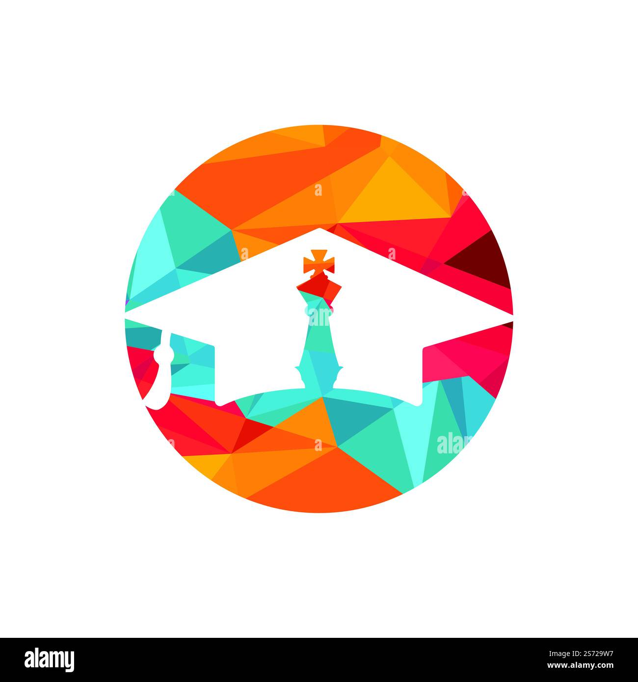 Graduation chess knight vector logo design. Education strategy vector ...