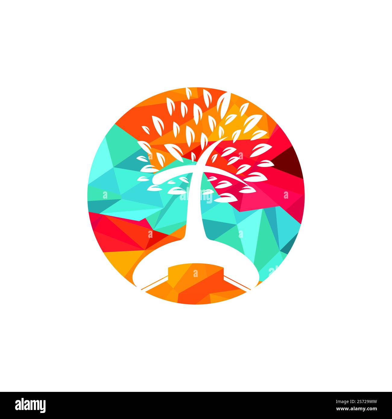 Church call logo concept. Handset and church tree vector logo design ...