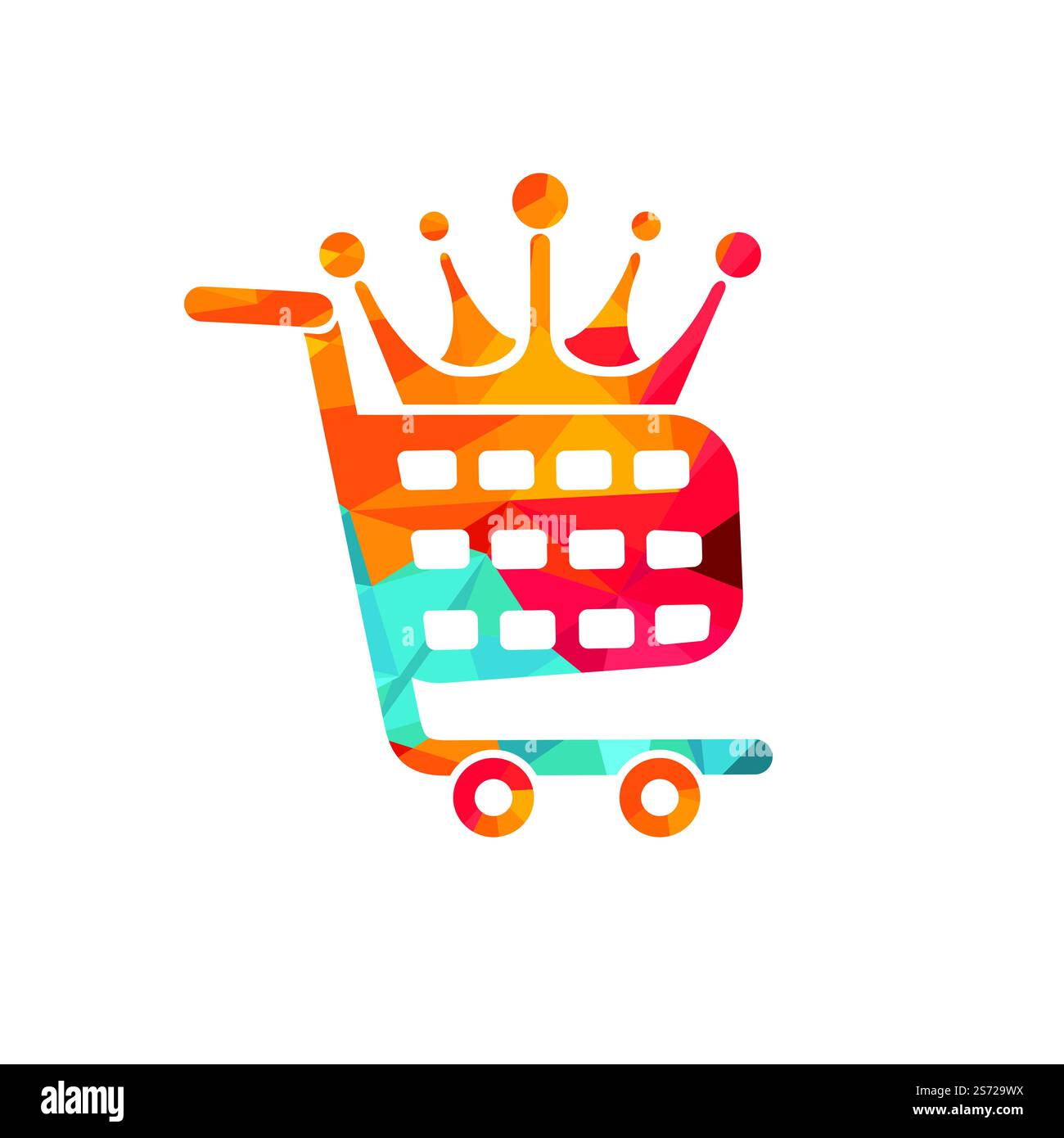 King shop vector logo design. Shopping cart with crown icon design ...