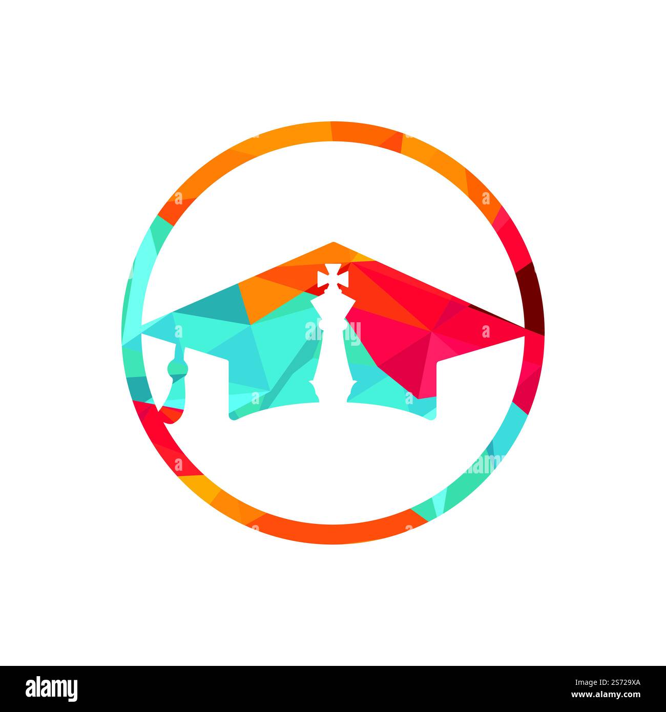 Graduation chess knight vector logo design. Education strategy vector ...