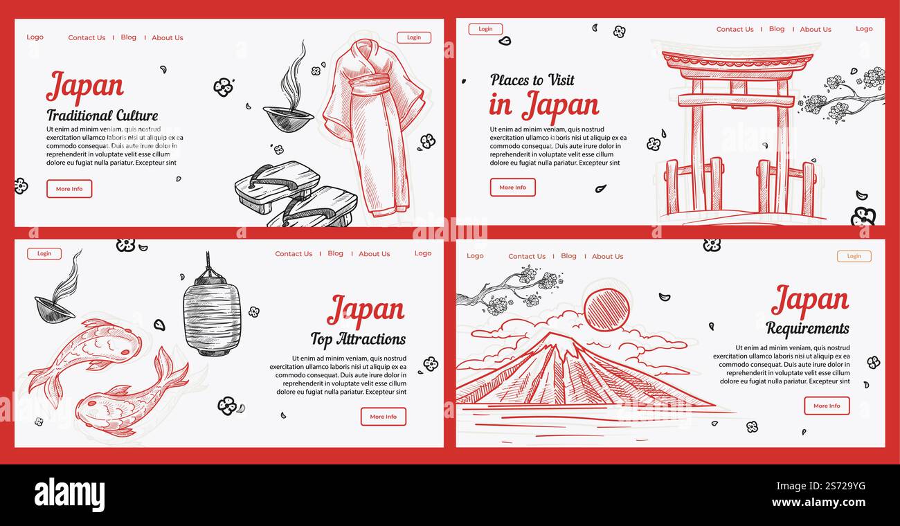 Vector illustration set laning banner hi-res stock photography and ...