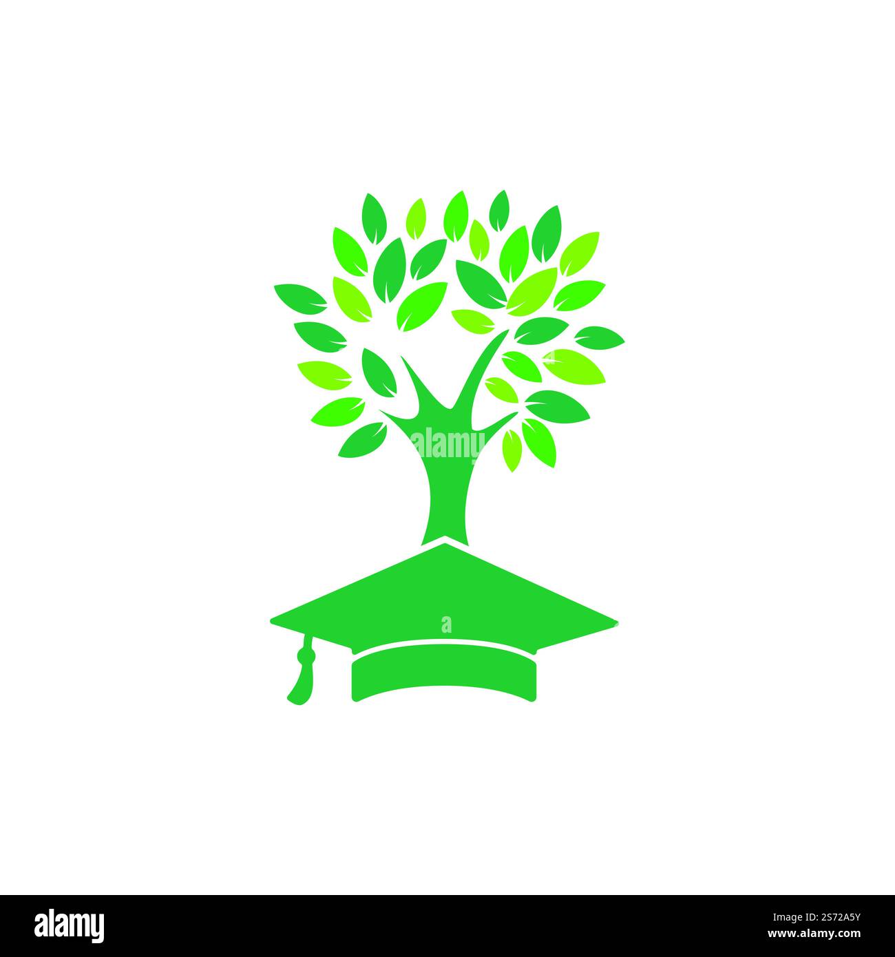 Creative modern nature Education logo design. Graduation cap and tree ...