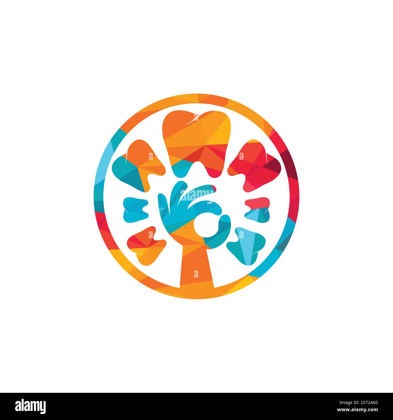 Dental care vector logo template. Teeth and hand tree icon design Stock ...