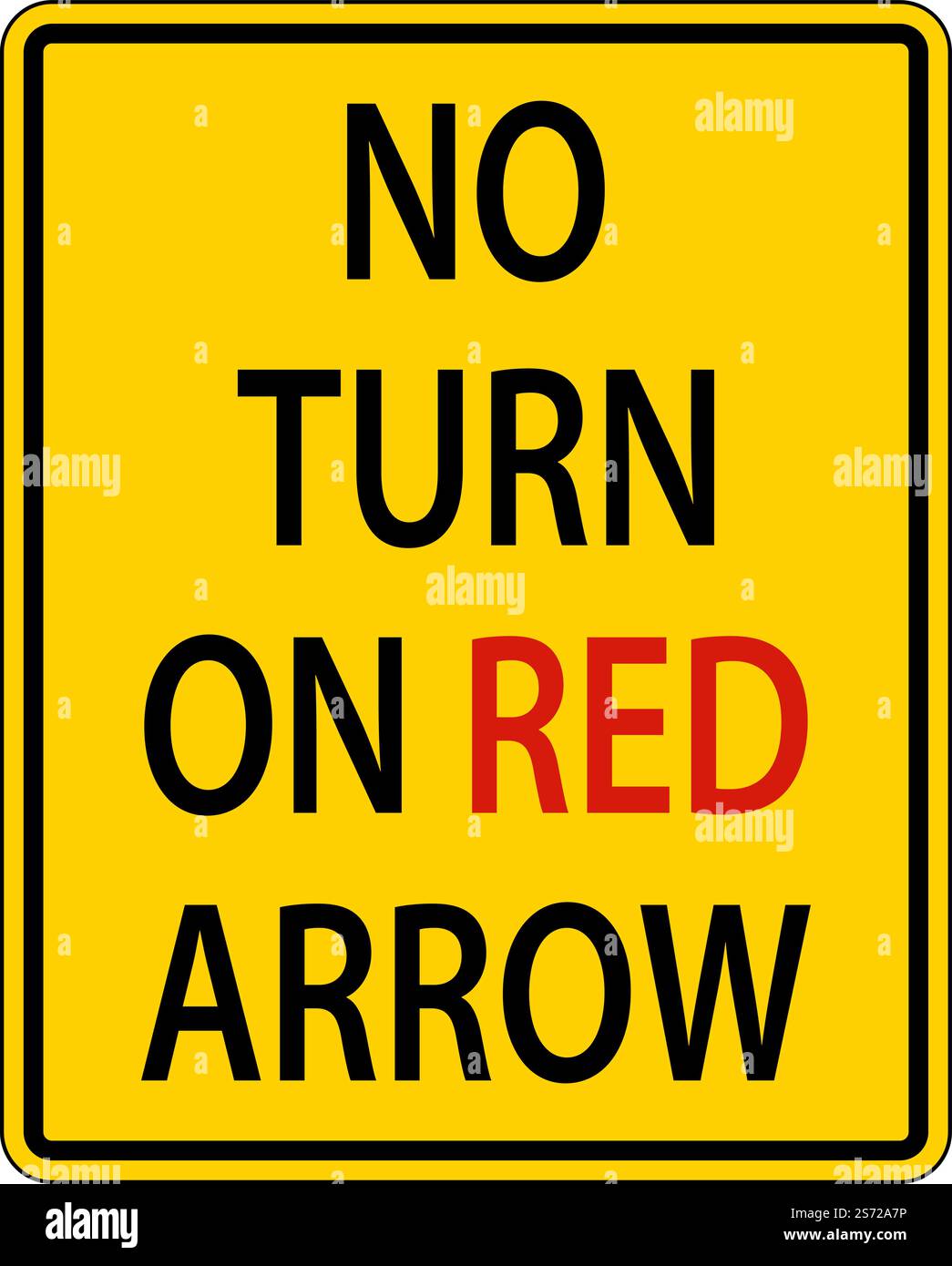 No Turn On Red Arrow Sign On White Background Stock Vector Image & Art ...