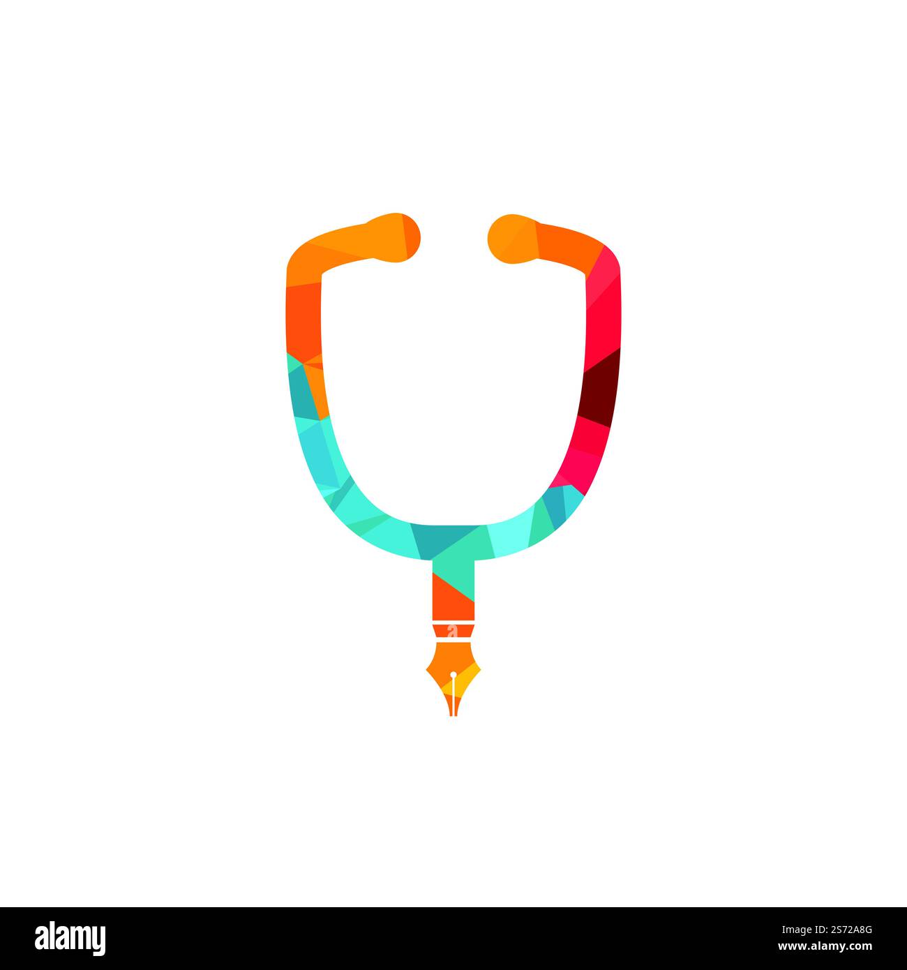 Medical education vector logo design. Pen nib and stethoscope vector ...