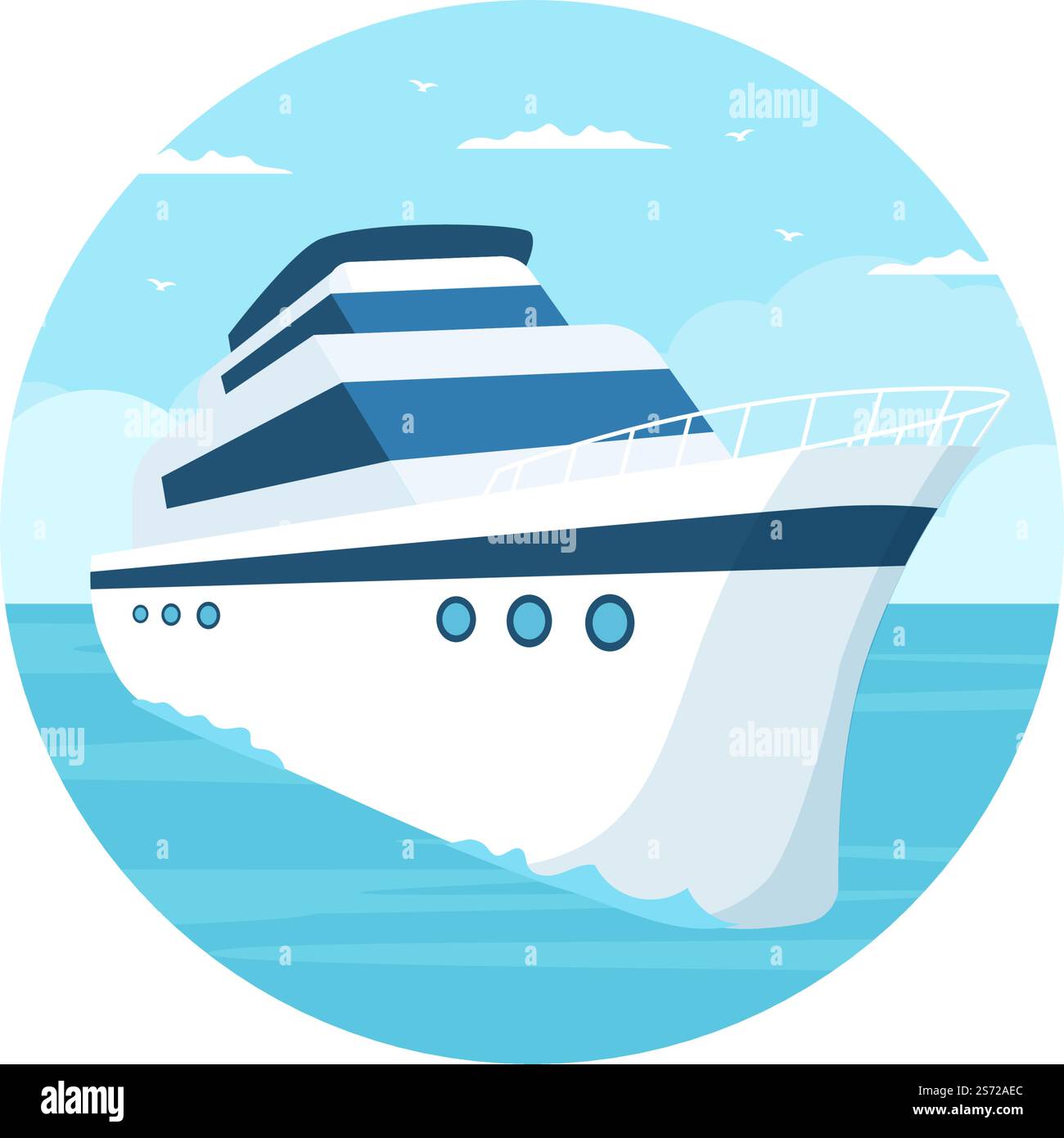 Yachts Template Hand Drawn Cartoon Flat Illustration with People ...