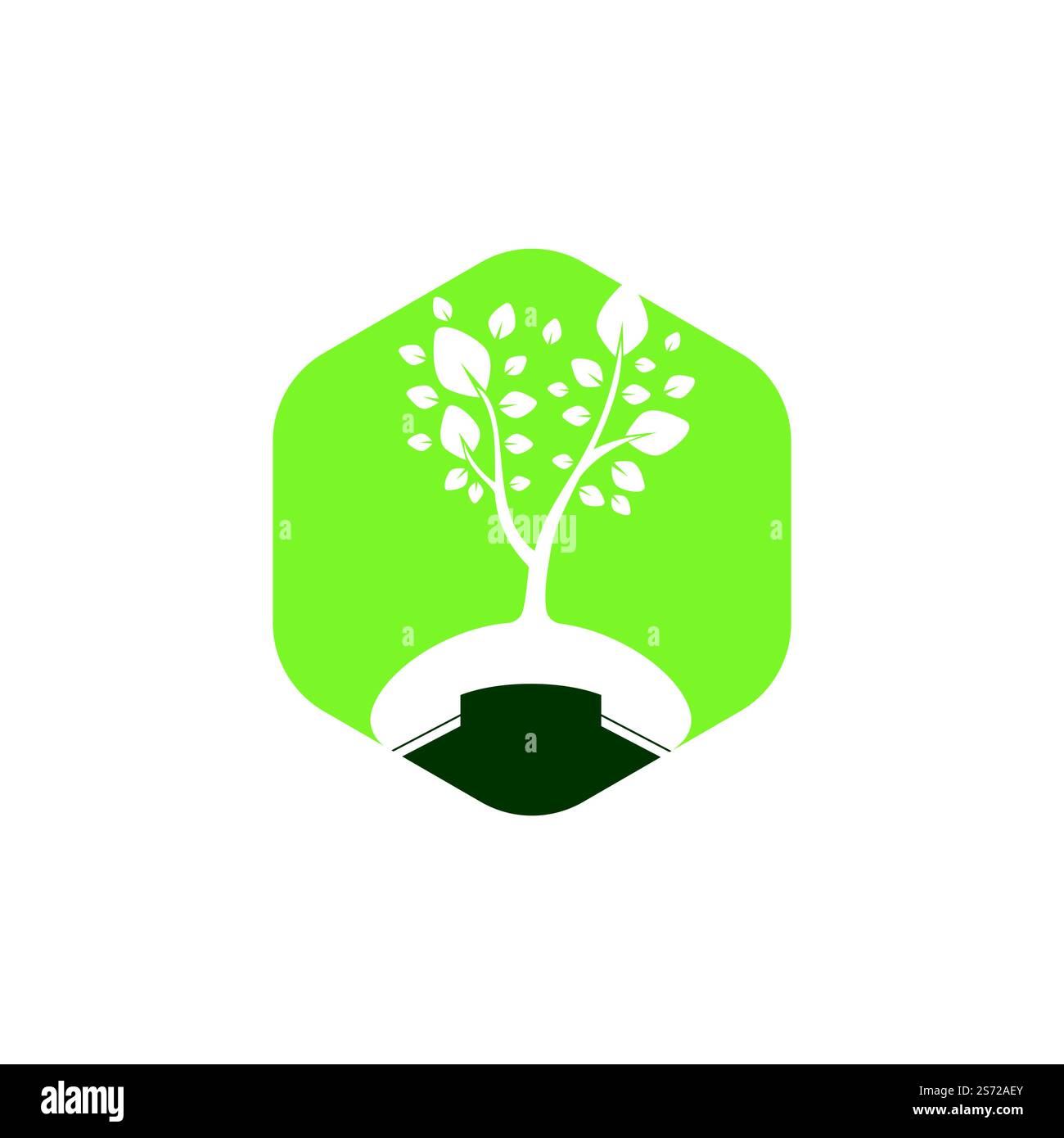 Nature call vector logo design. Handset tree icon design template Stock ...