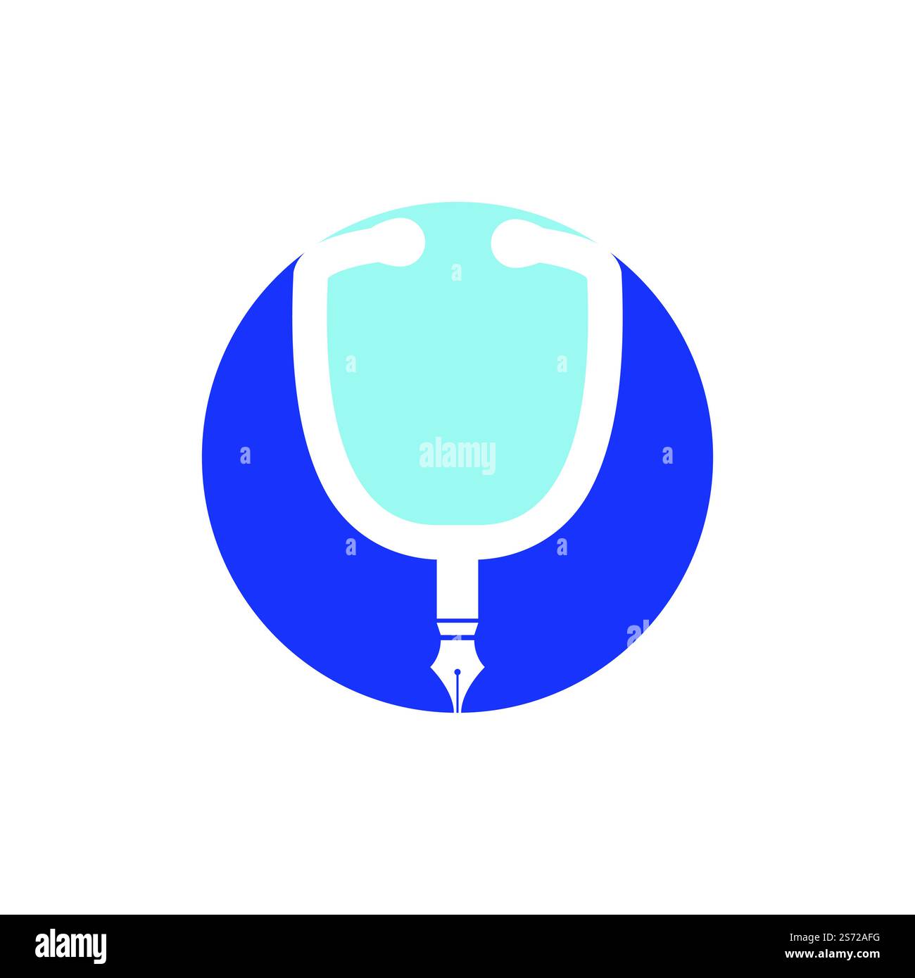 Medical education vector logo design. Pen nib and stethoscope vector ...