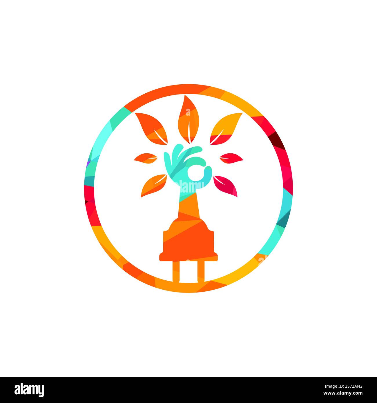 Electric cord and hand tree vector logo design Stock Vector Image & Art ...