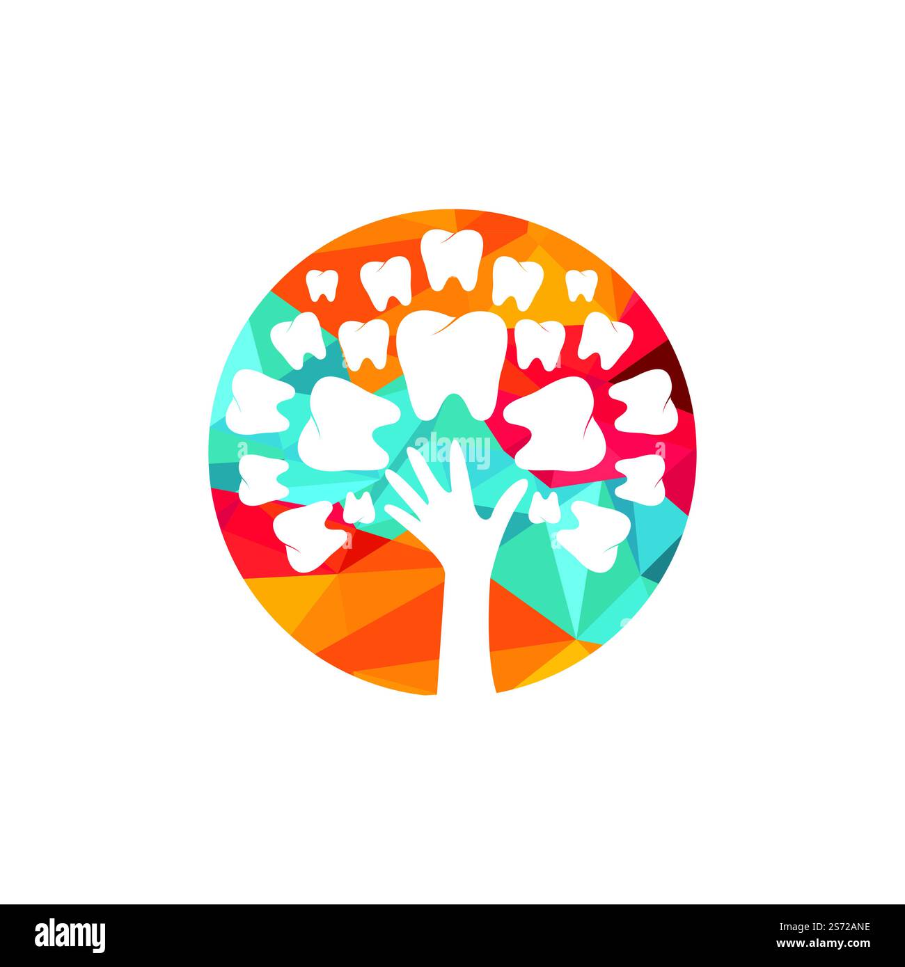 Dental care vector logo template. Teeth and hand tree icon design Stock ...