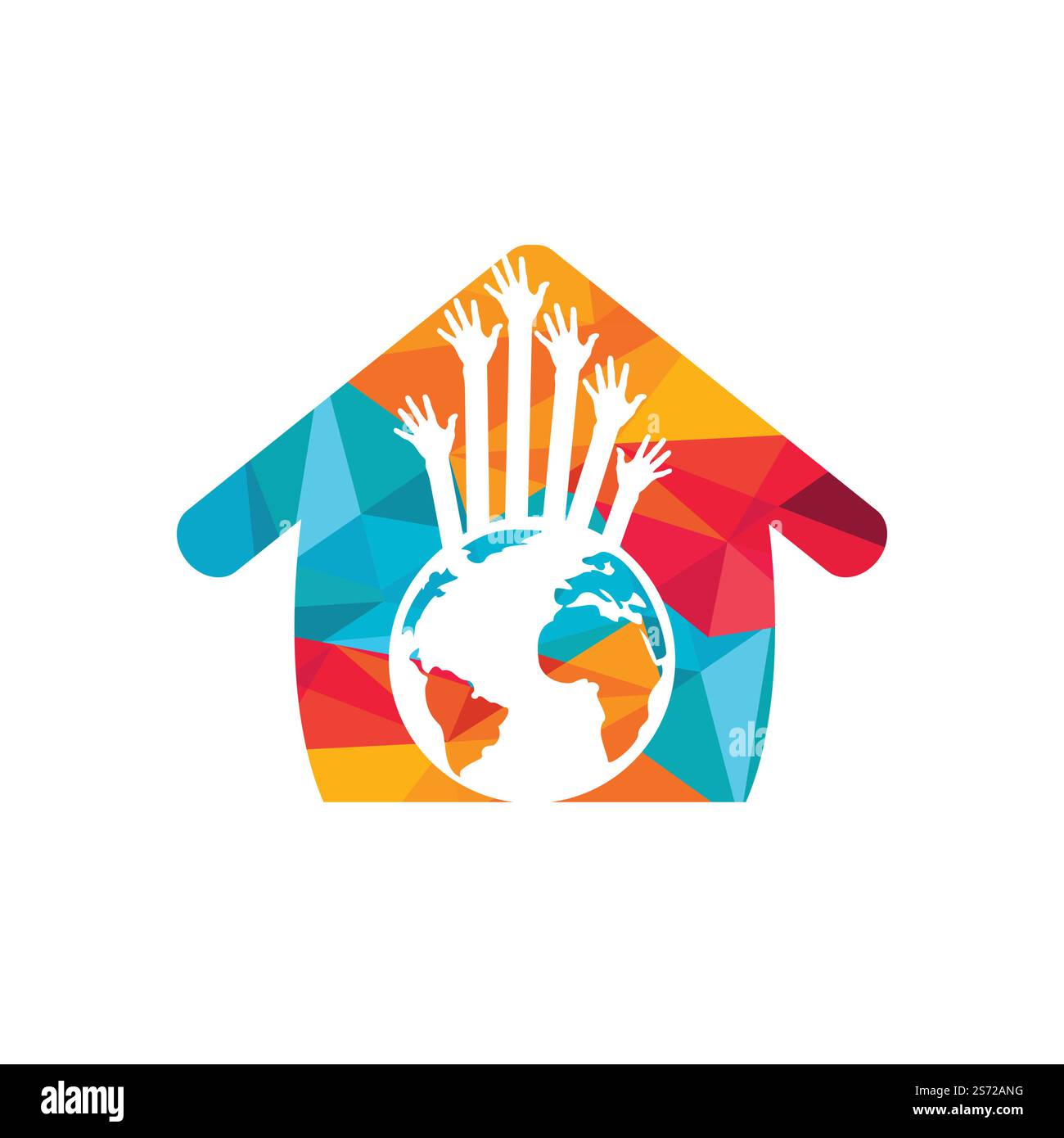 World hands vector logo design template. World support logo concept ...