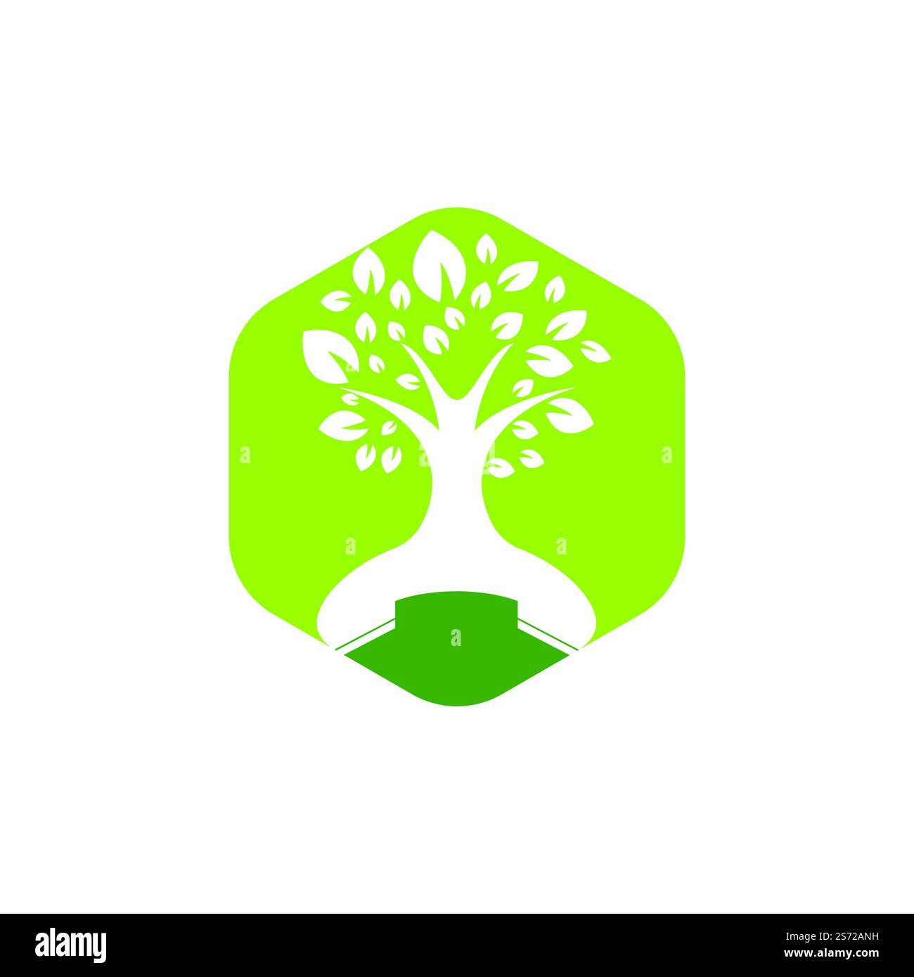 Nature call vector logo design. Handset tree icon design template Stock ...
