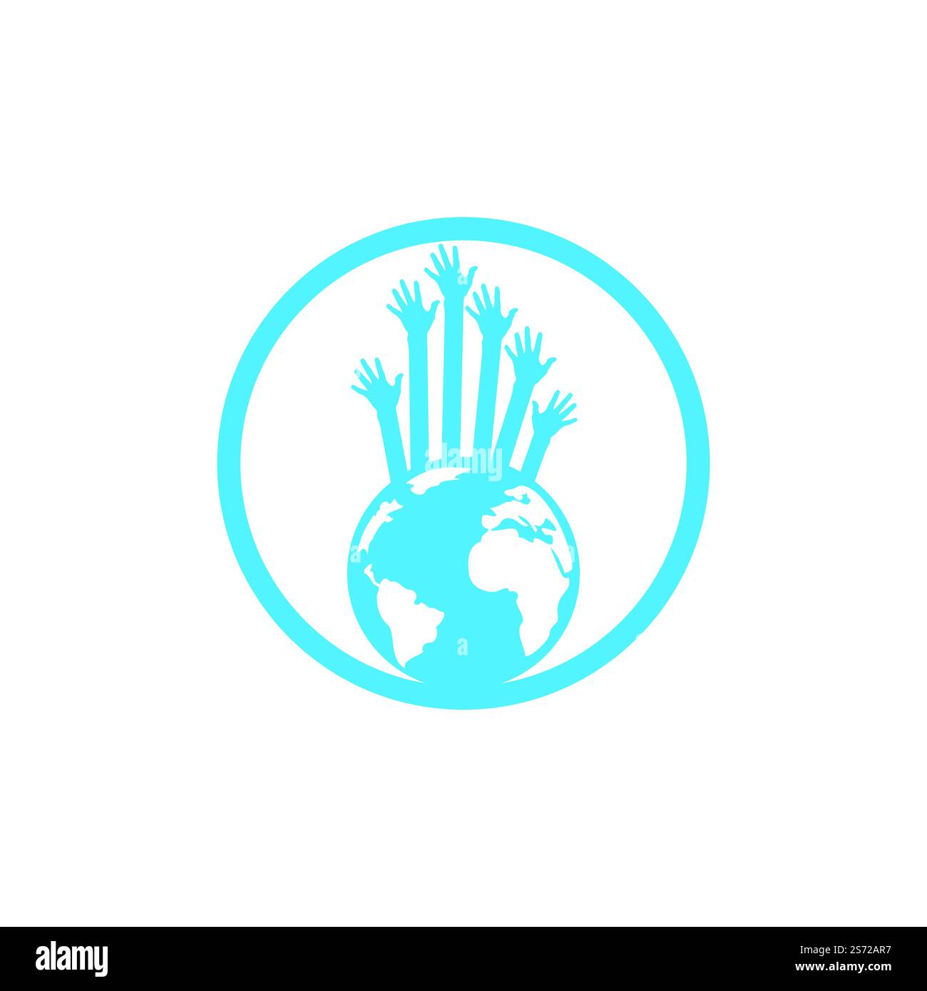 World hands vector logo design template. World support logo concept ...