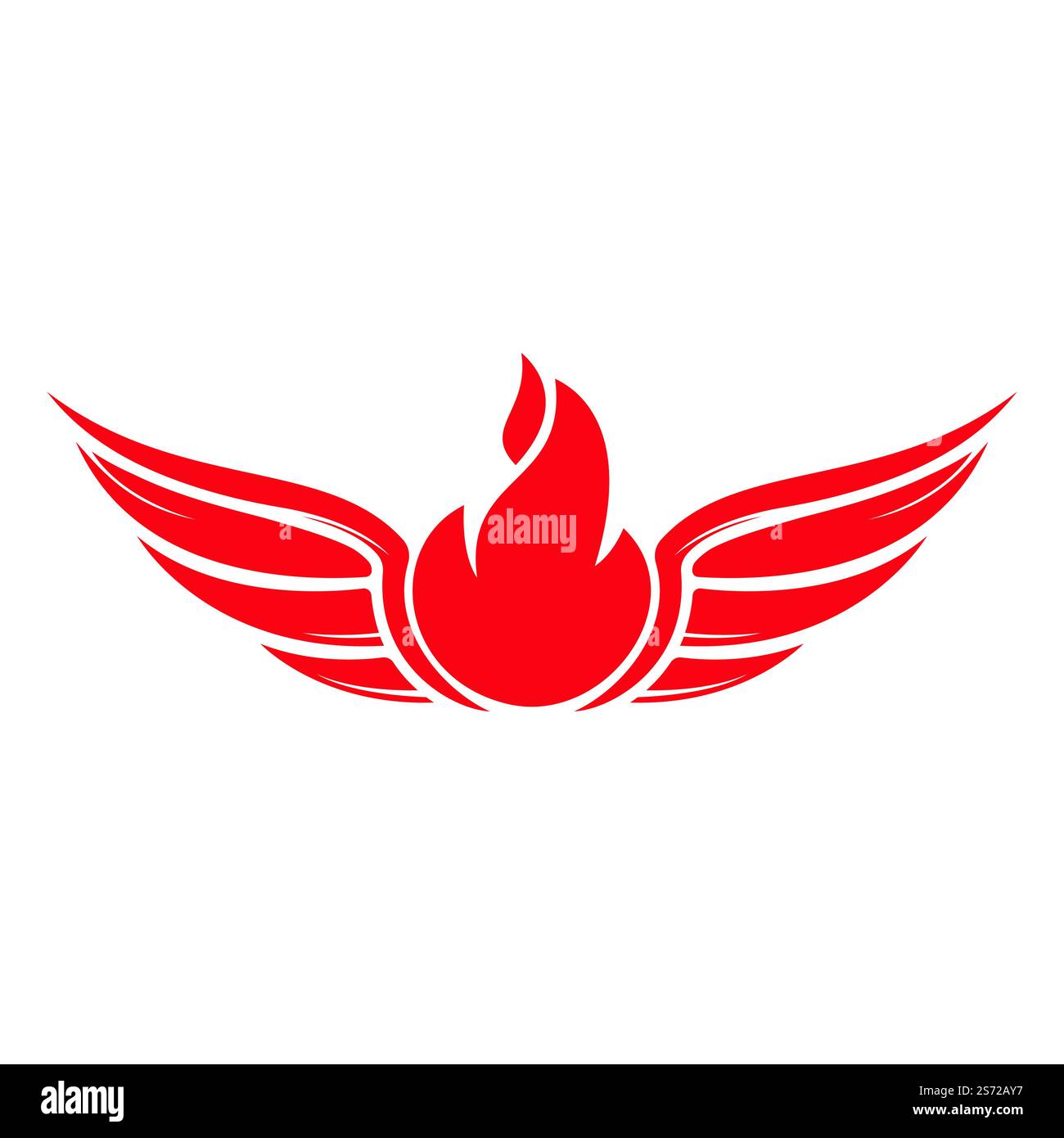 Fire wings vector logo design. Heraldic shape with abstract wings ...