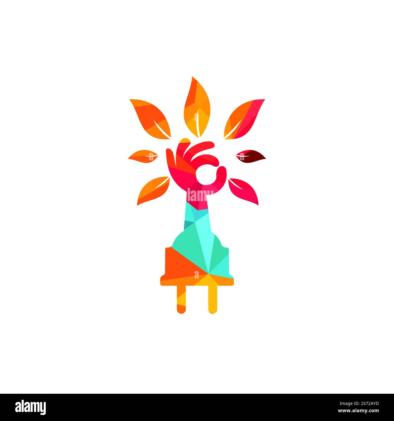 Electric cord and hand tree vector logo design Stock Vector Image & Art ...