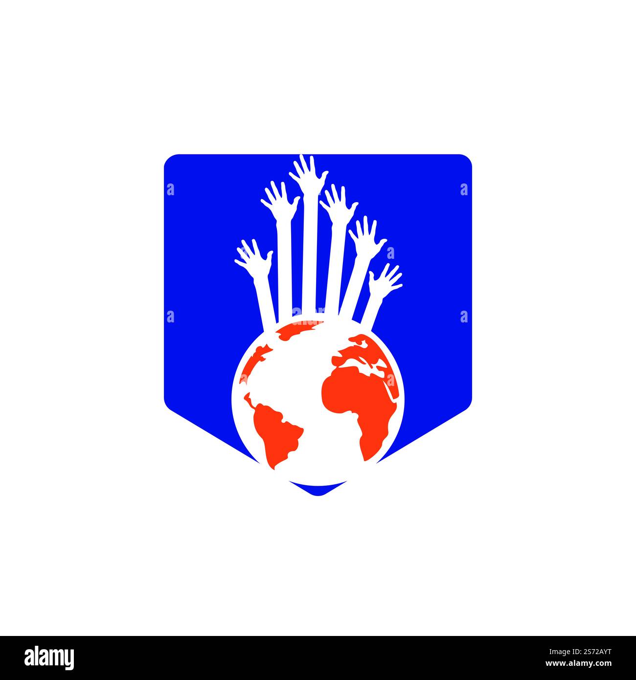 World hands vector logo design template. World support logo concept ...