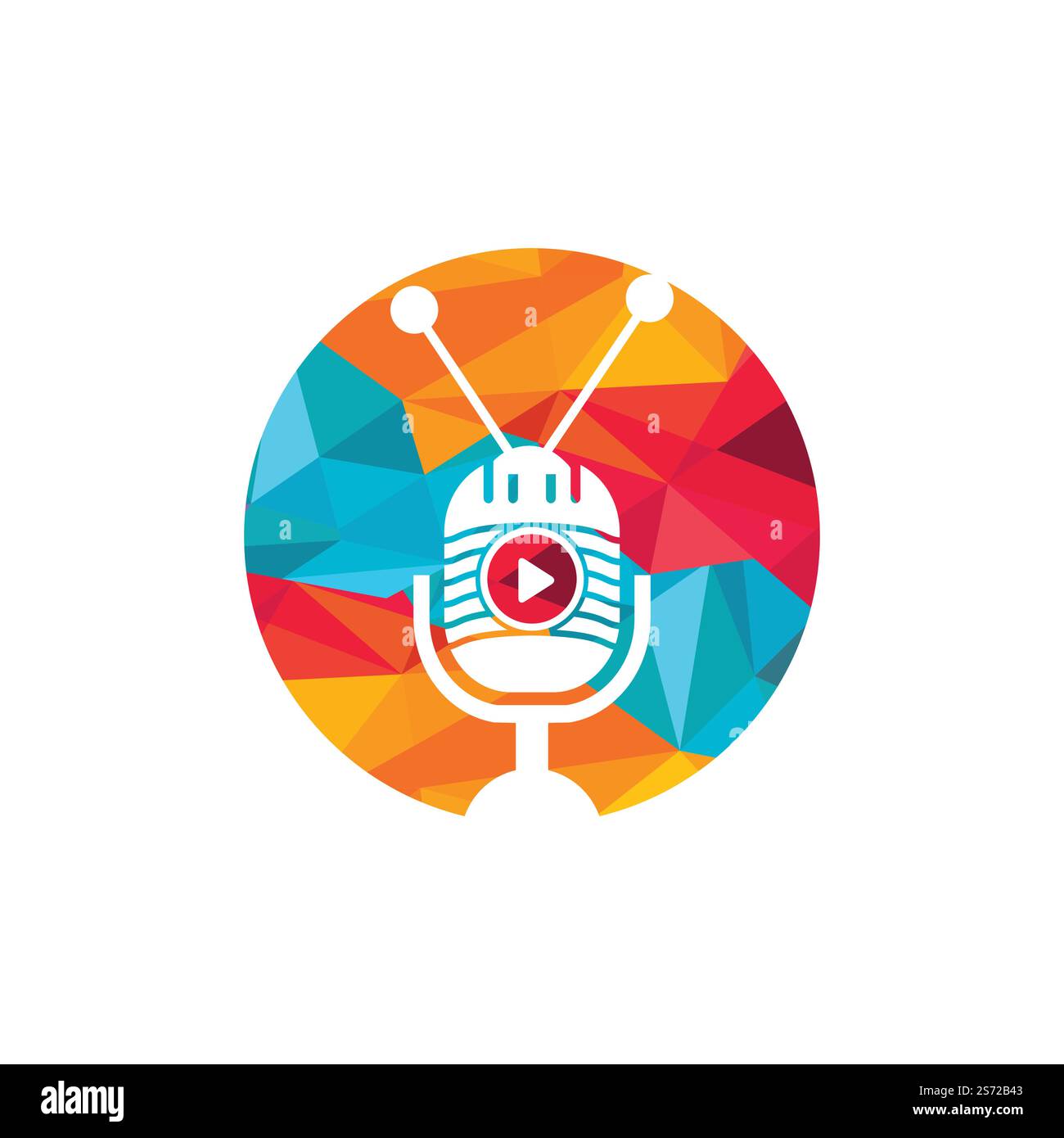 TV podcast vector logo design. Podcast mic and tv icon design Stock ...