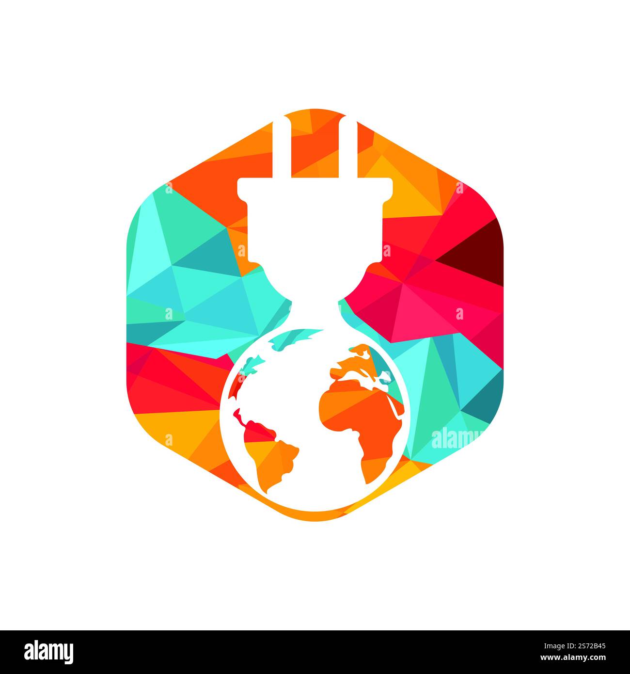 Global electric cord vector logo design template. Global power logo ...