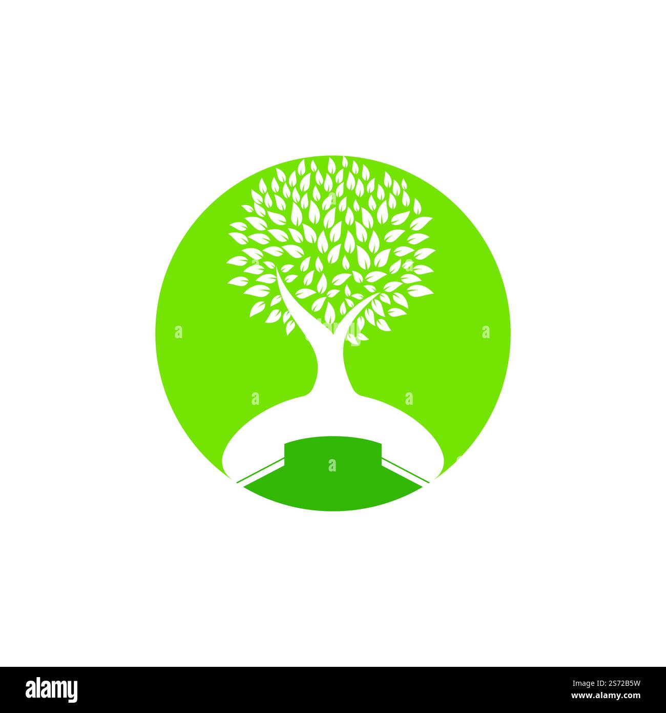 Nature call vector logo design. Handset tree icon design template Stock ...