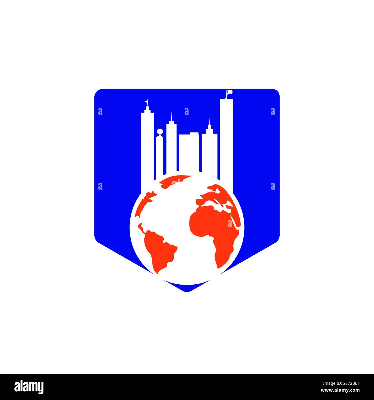 Globe city vector logo design concept. Globe and building logo design ...