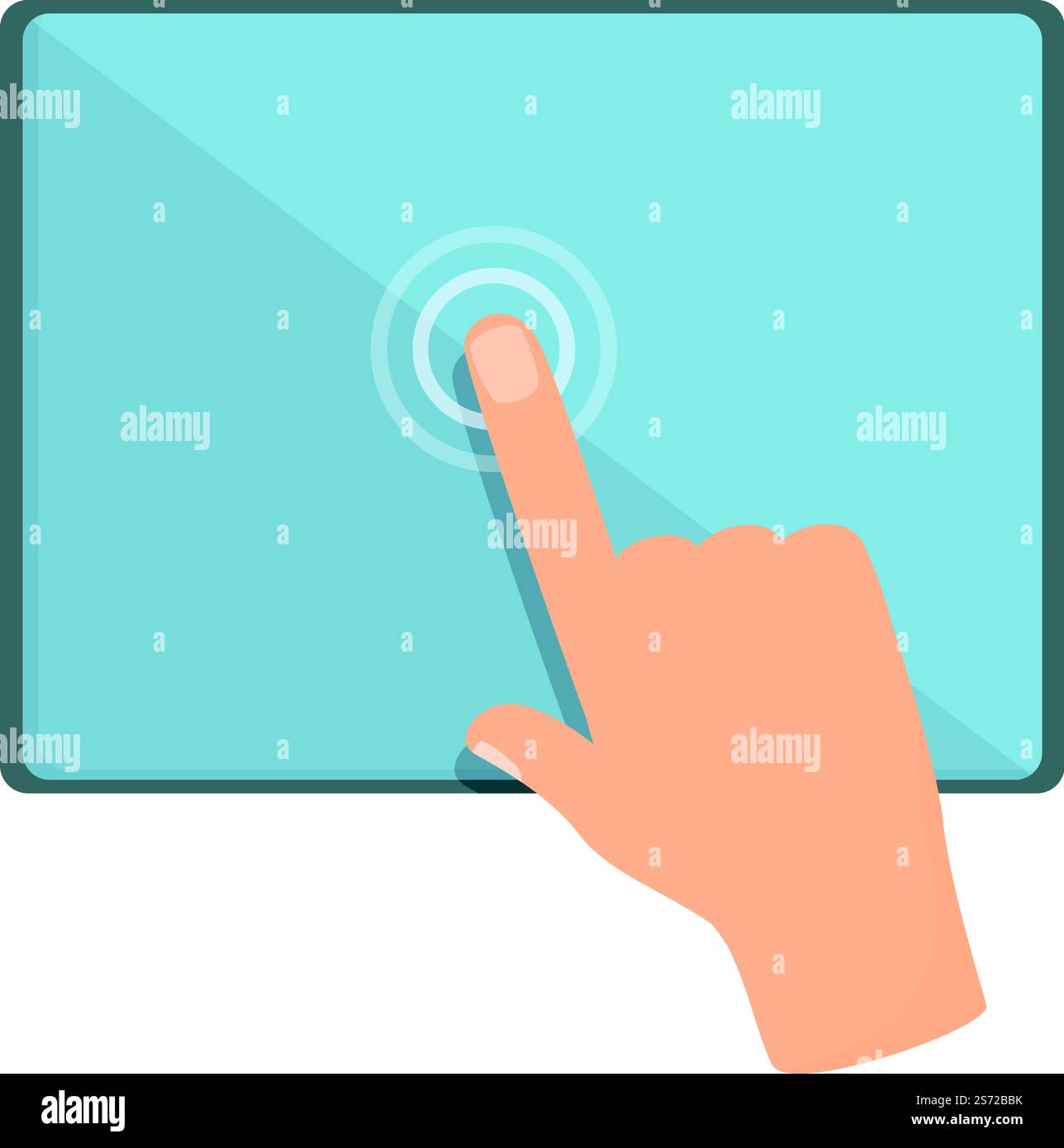 Mobile tablet touch icon cartoon vector. App finger. Call hold. Mobile ...