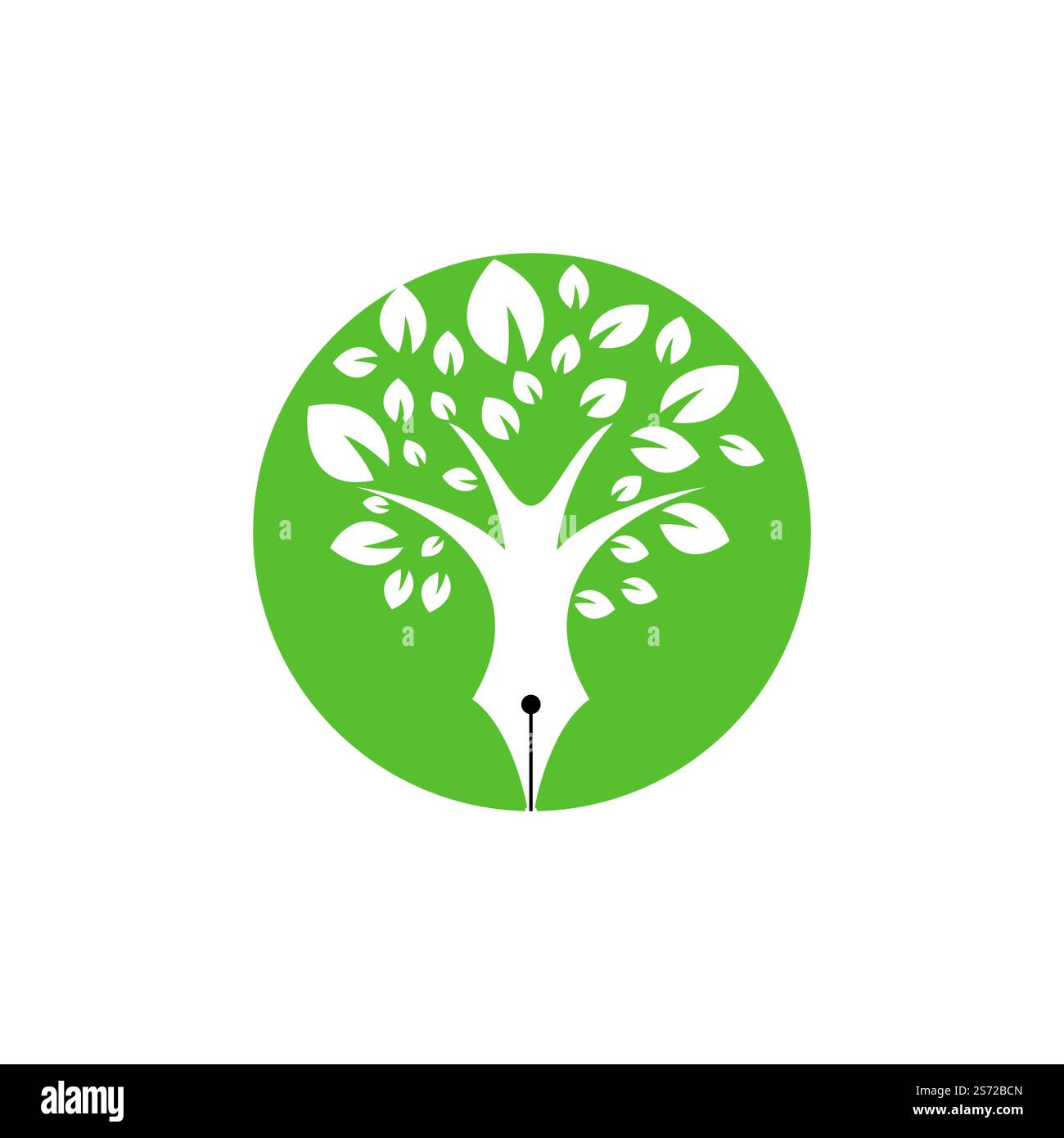 Tree pen vector logo design template. Writer and nature logo concept ...
