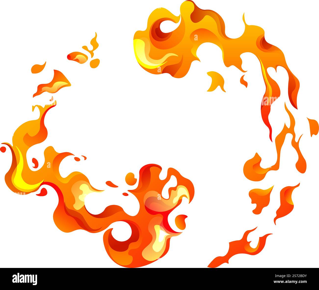 Burning fire flames in circular Stock Vector Images - Alamy