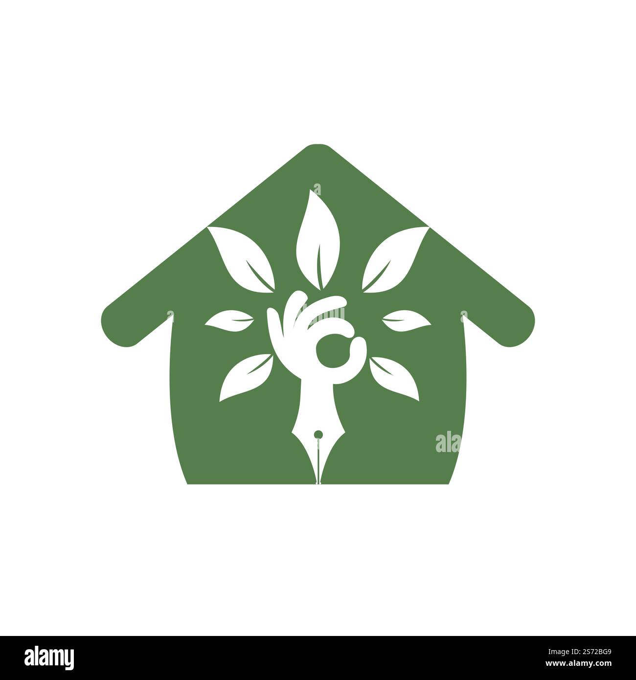 Education insurance and support logo concept. Pen and hand tree with ...