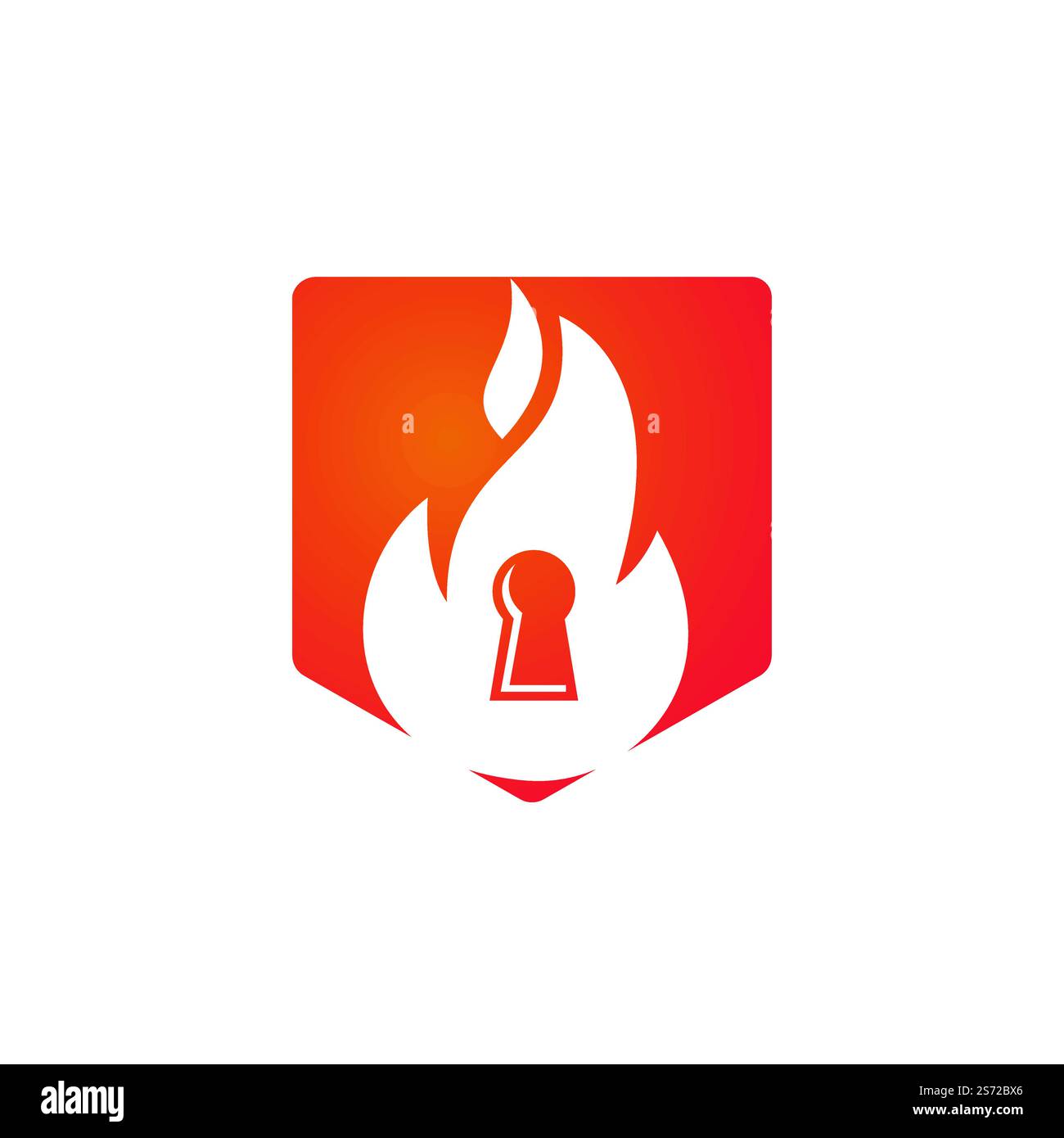 Fire padlock key logo design template. Fire flame key logo icon Stock ...