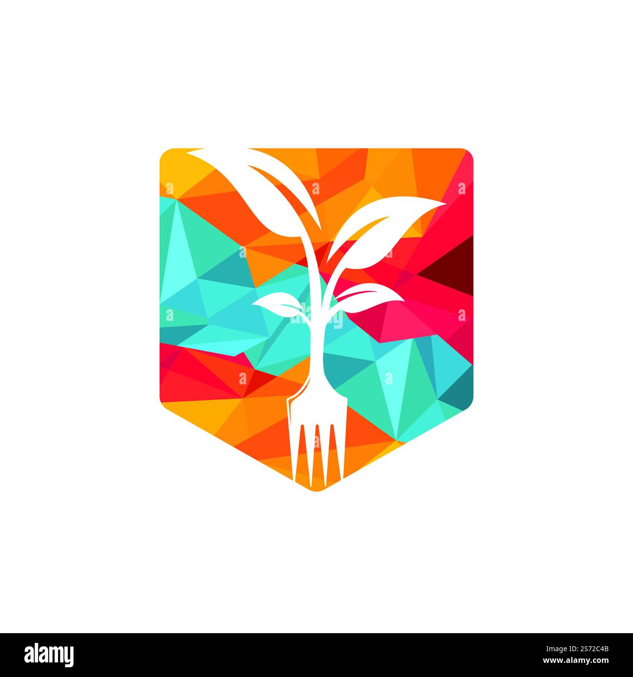 Fork tree vector logo design. Restaurant and farming logo concept Stock ...